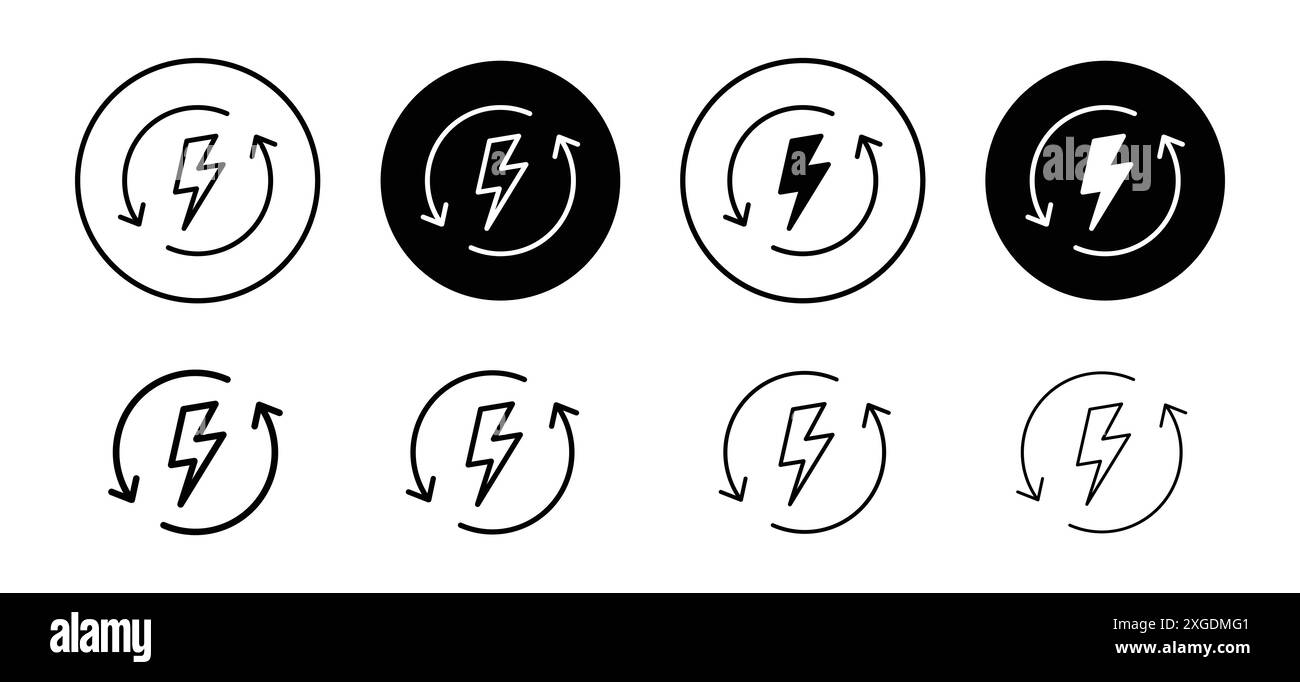 Alternative power icon vector logo set collection for web app ui Stock ...