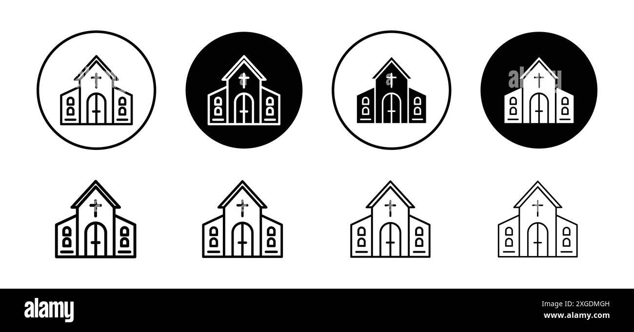 Church icon vector logo set collection for web app ui Stock Vector ...