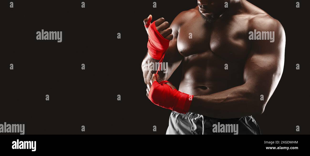 Boxer Wrapping Hands Before Training Stock Photo - Alamy