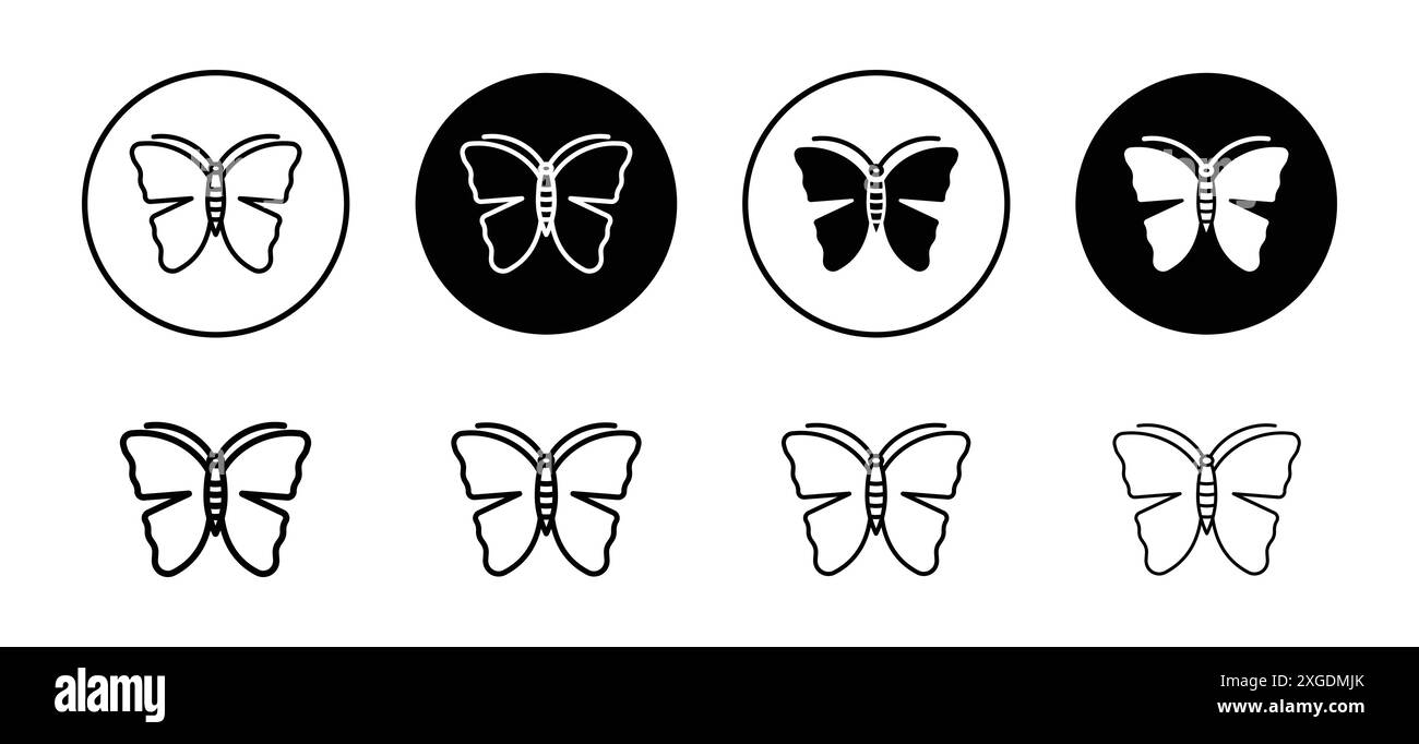 Butterfly icon vector logo set collection for web app ui Stock Vector ...