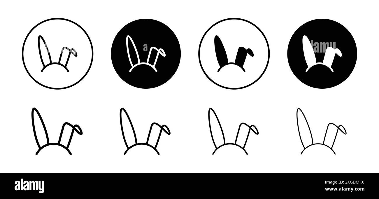 Bunny ear icon vector logo set collection for web app ui Stock Vector ...