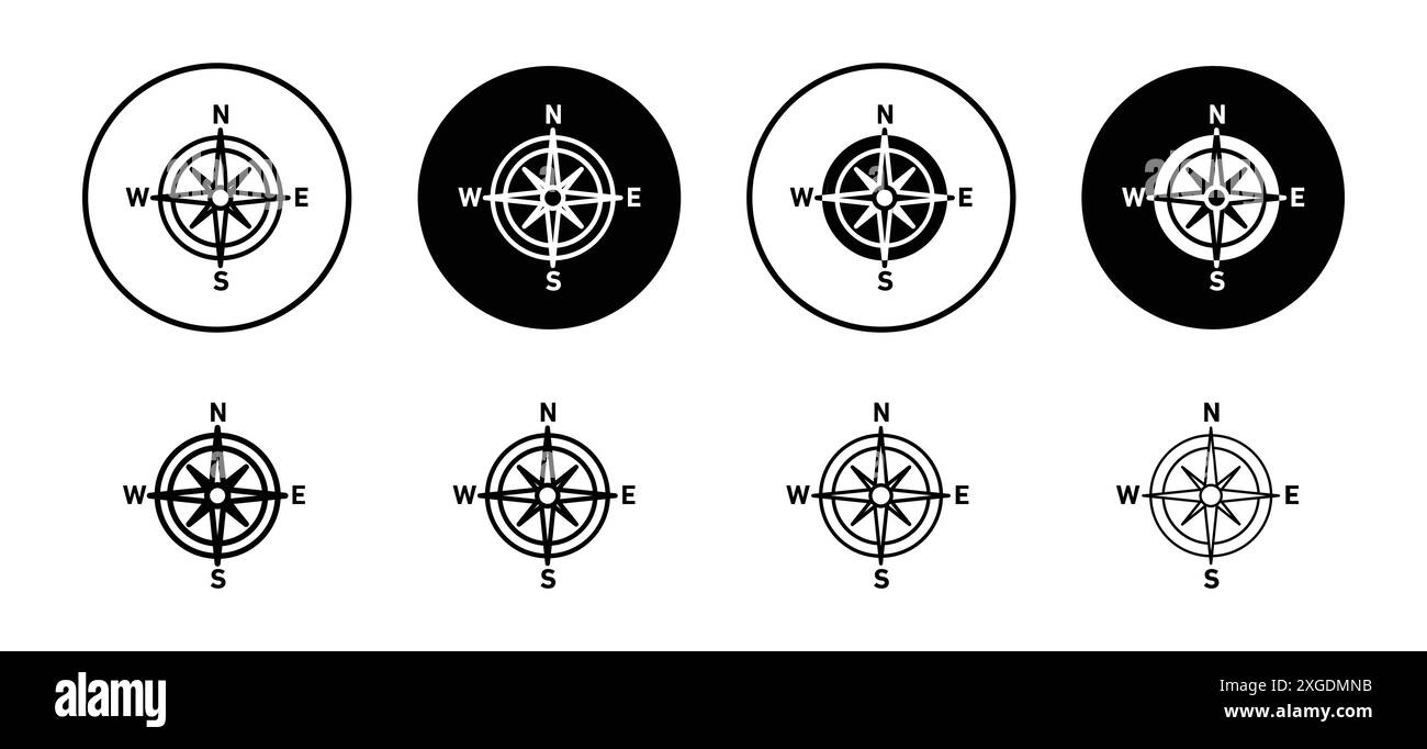 Compass icon vector logo set collection for web app ui Stock Vector ...