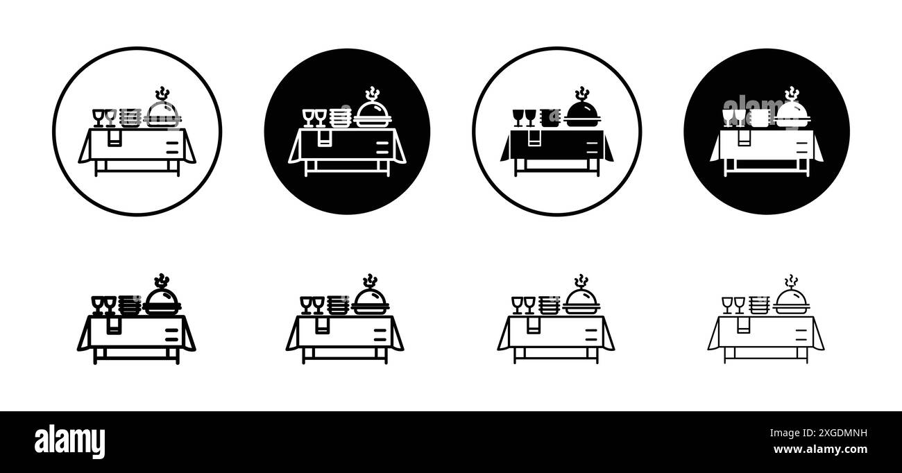Catering buffet icon vector logo set collection for web app ui Stock Vector Image & Art - Alamy