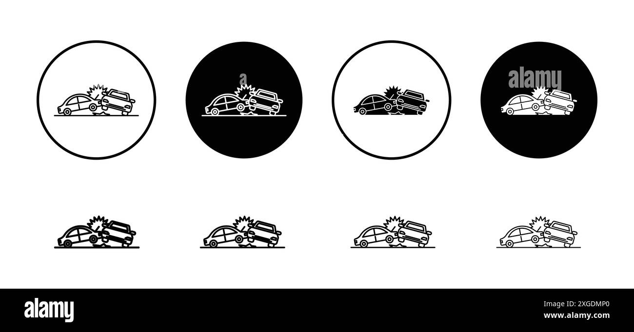 Car crash icon vector logo set collection for web app ui Stock Vector Image & Art - Alamy