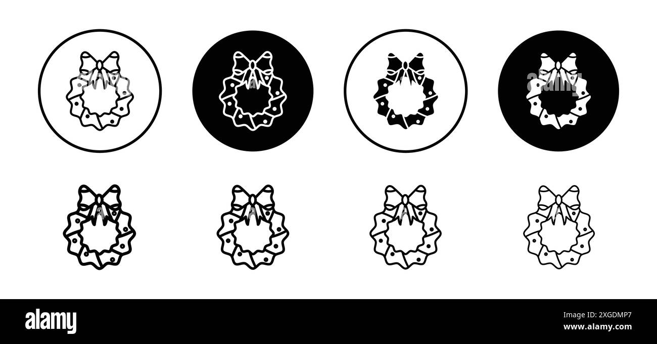 Christmas wreath logo with bow Stock Vector Images - Alamy