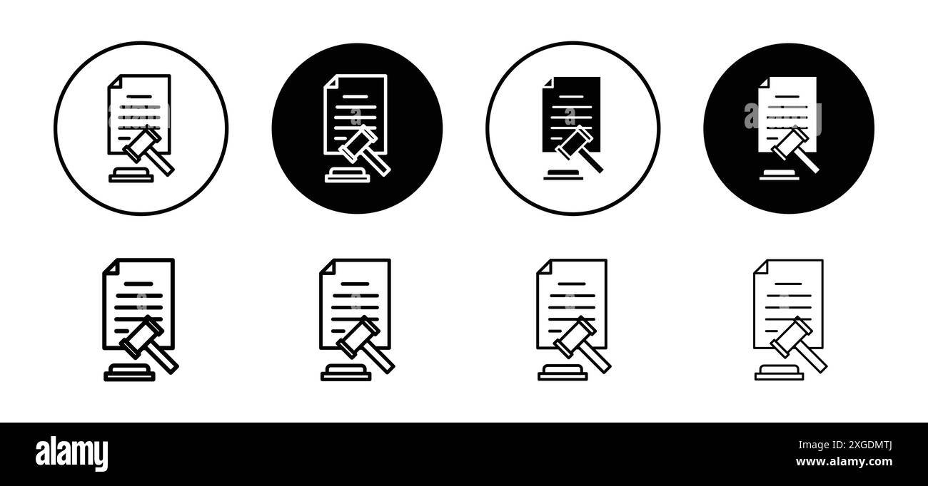 Court Decision Icon Vector Logo Set Collection For Web App Ui Stock