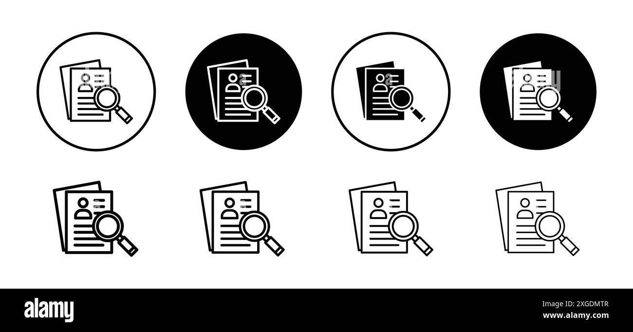 Curriculum vitae sign vector logo set collection for web app ui Stock ...