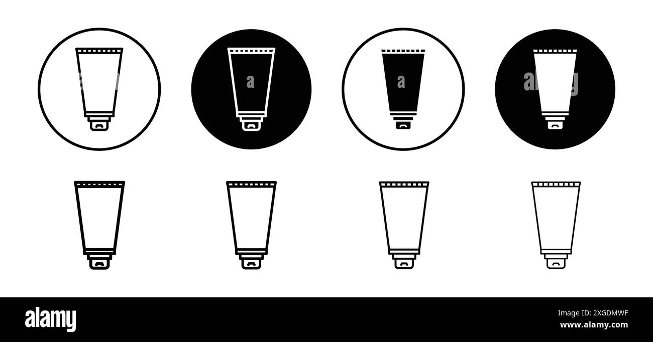 Cosmetic tube icon vector logo set collection for web app ui Stock ...