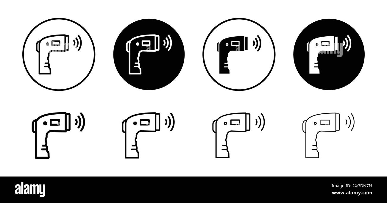 Contactless infrared thermometer icon vector logo set collection for web app ui Stock Vector ...