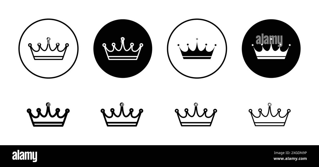 Crown icon vector logo set collection for web app ui Stock Vector Image ...