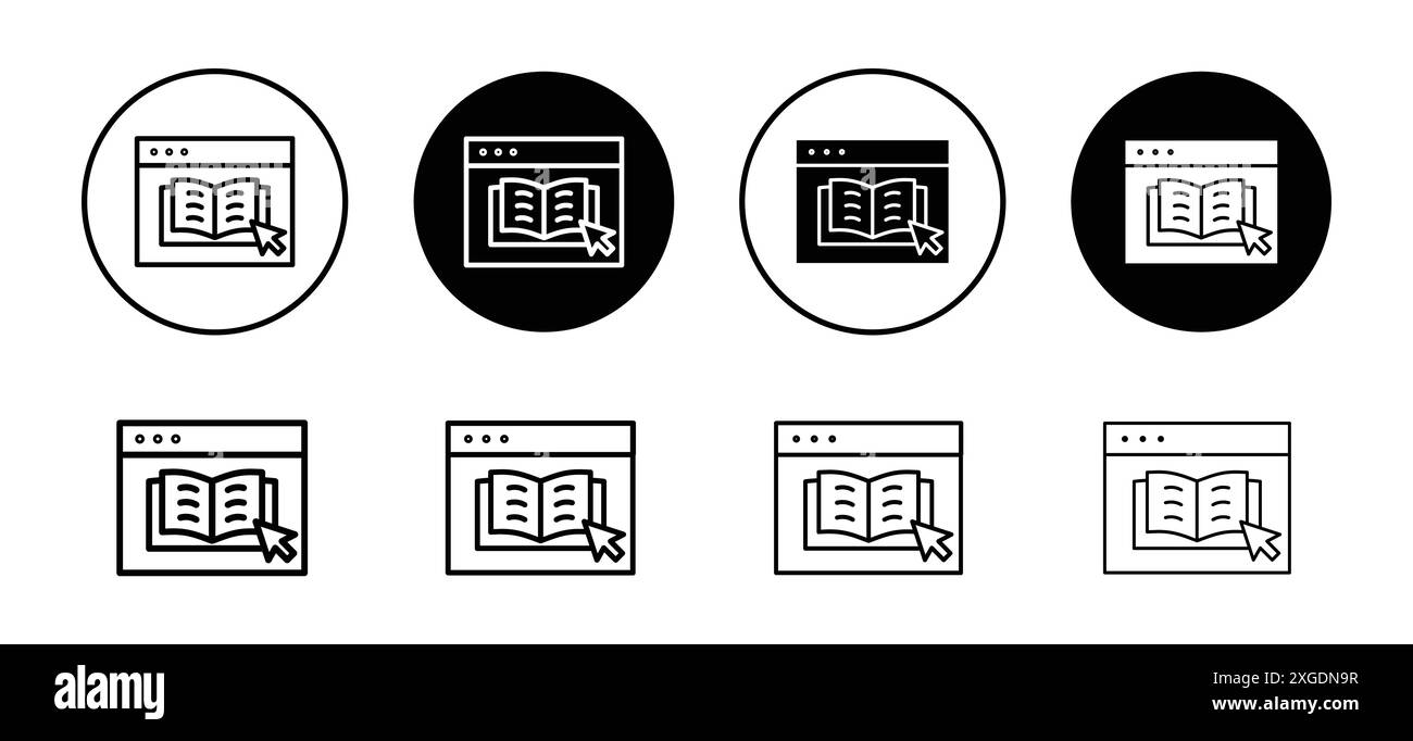 Ebook icon vector logo set collection for web app ui Stock Vector Image ...