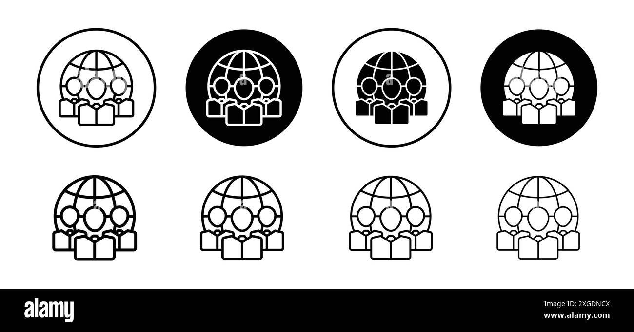 Clients Worldwide Icon Vector Logo Set Collection For Web App Ui Stock