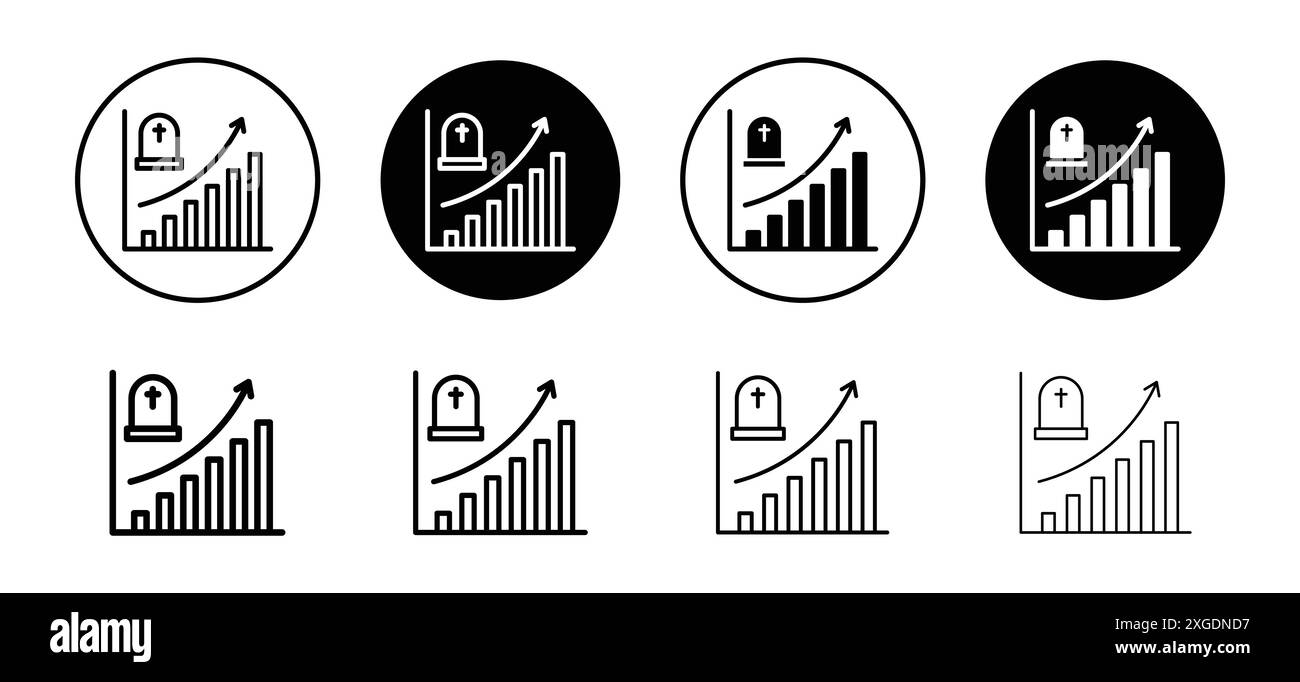 Death rate growth icon vector logo set collection for web app ui Stock ...
