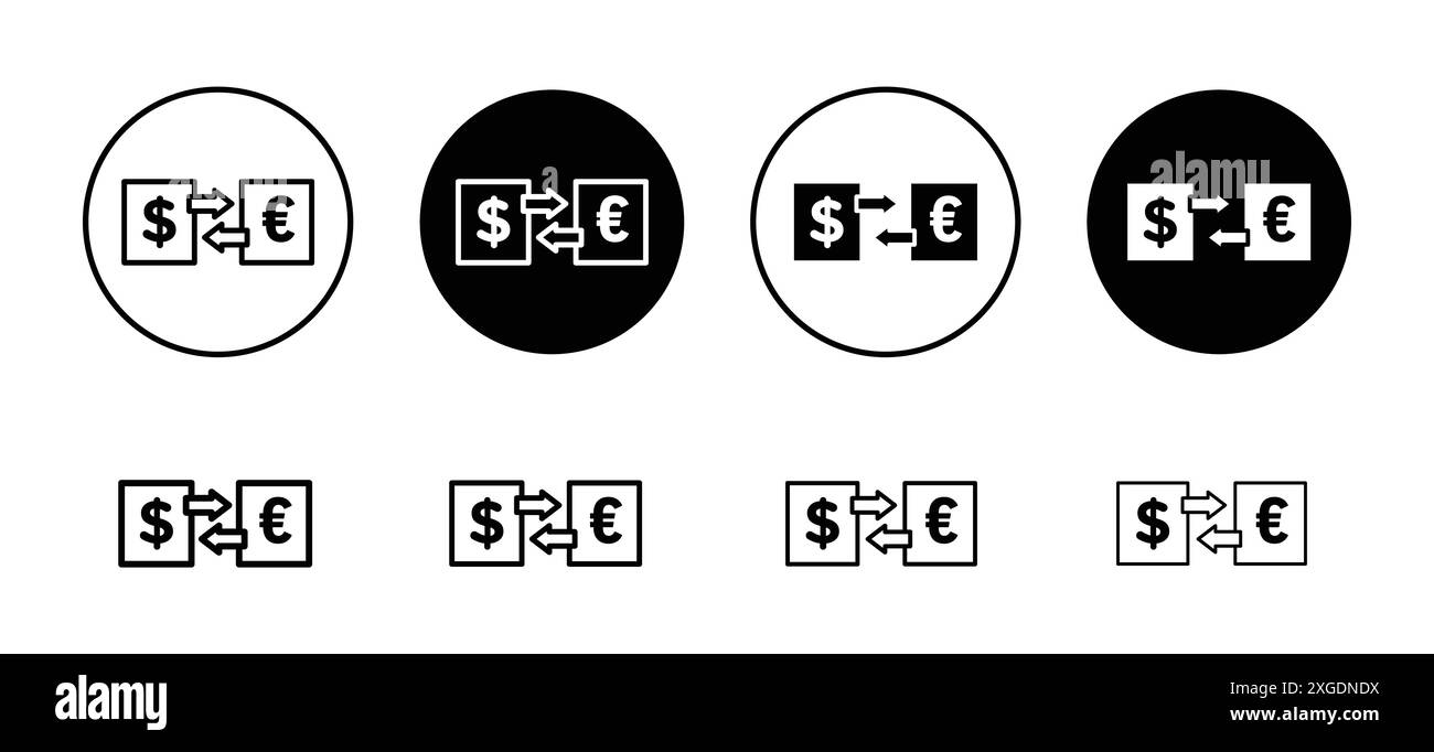 Currency exchange icon vector logo set collection for web app ui Stock ...