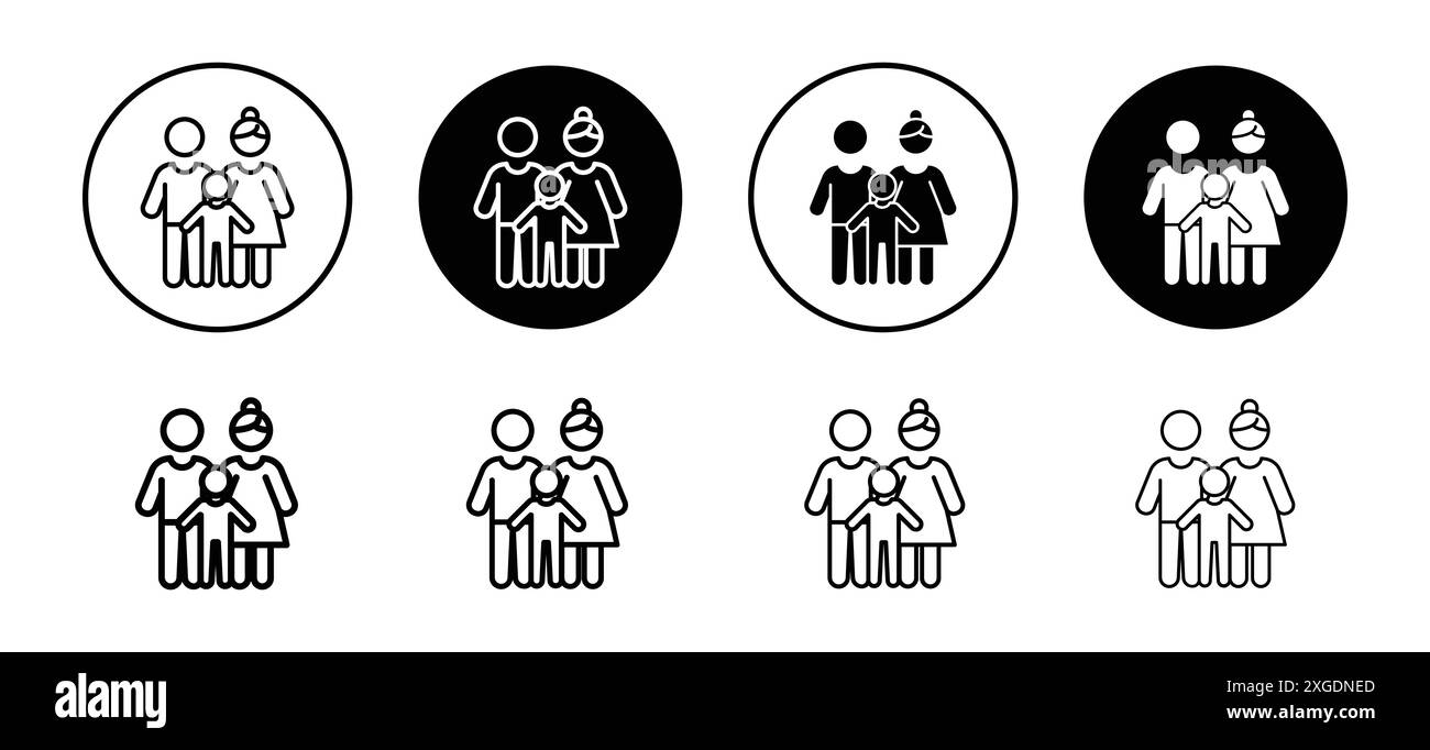 Family icon vector logo set collection for web app ui Stock Vector ...
