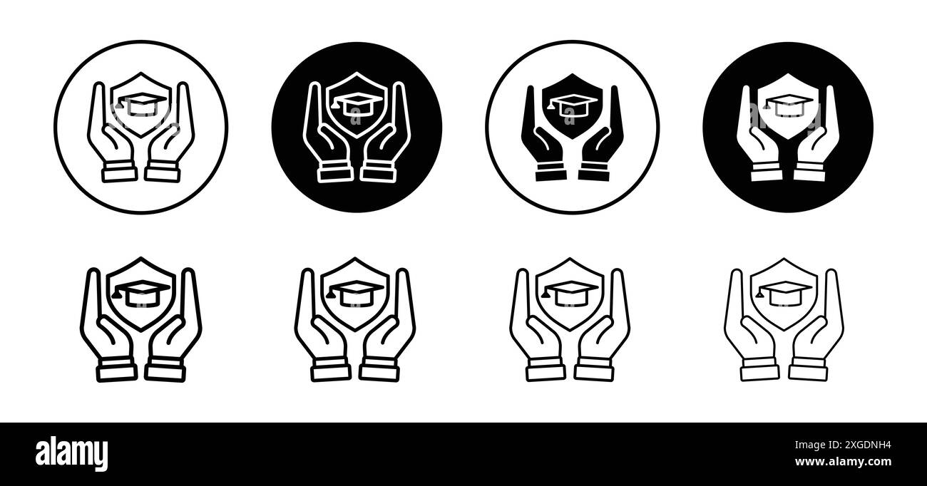 Education Insurance Icon Vector Logo Set Collection For Web App Ui