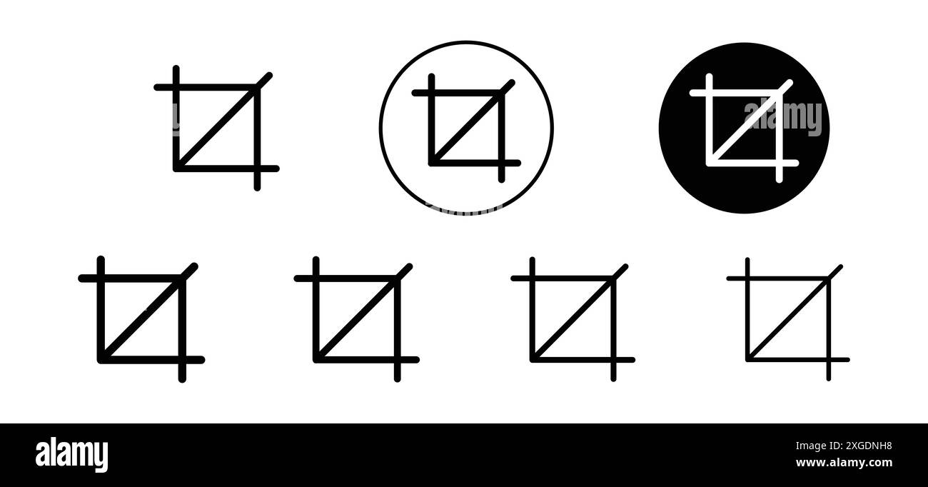Crop tool icon vector logo set collection for web app ui Stock Vector Image & Art - Alamy
