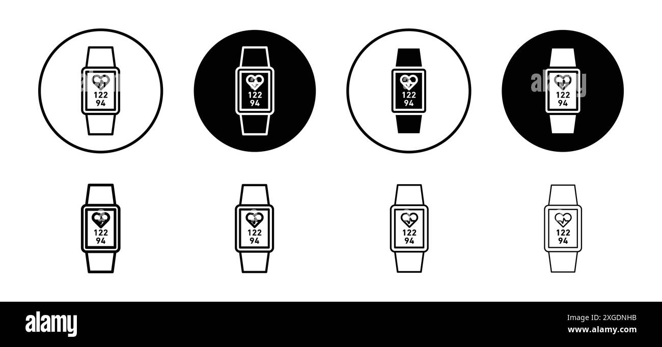 Fitness Tracker Smart Watch Icon Vector Logo Set Collection For Web App