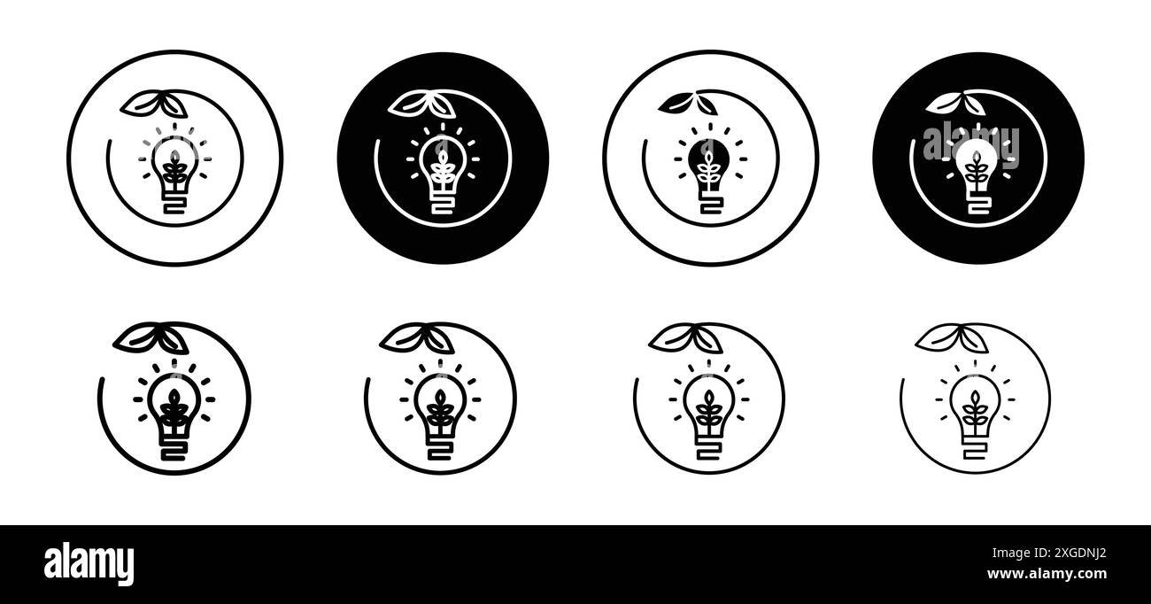Green eco energy icon vector logo set collection for web app ui Stock ...