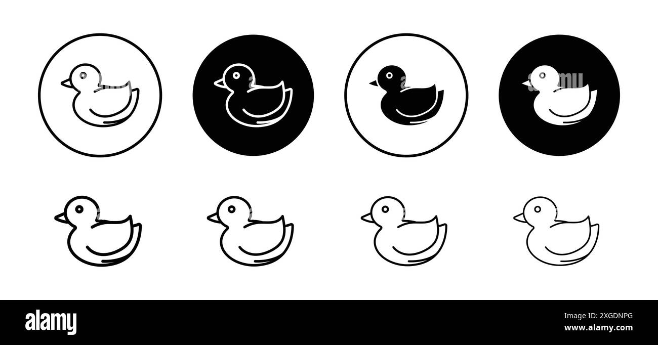 Duck Toy Icon Vector Logo Set Collection For Web App Ui Stock Vector