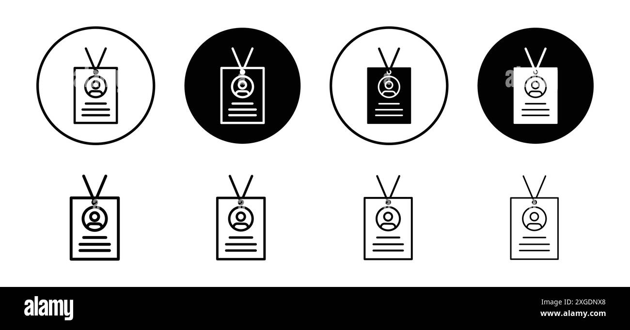 Id Card Icon Vector Logo Set Collection For Web App Ui Stock Vector