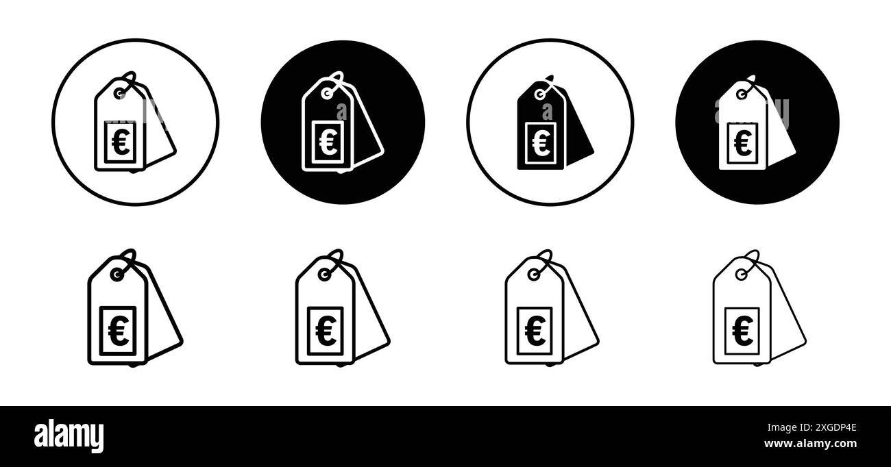 Euro tag icon vector logo set collection for web app ui Stock Vector ...