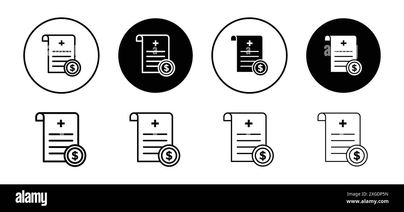 Hospital bill icon vector logo set collection for web app ui Stock ...