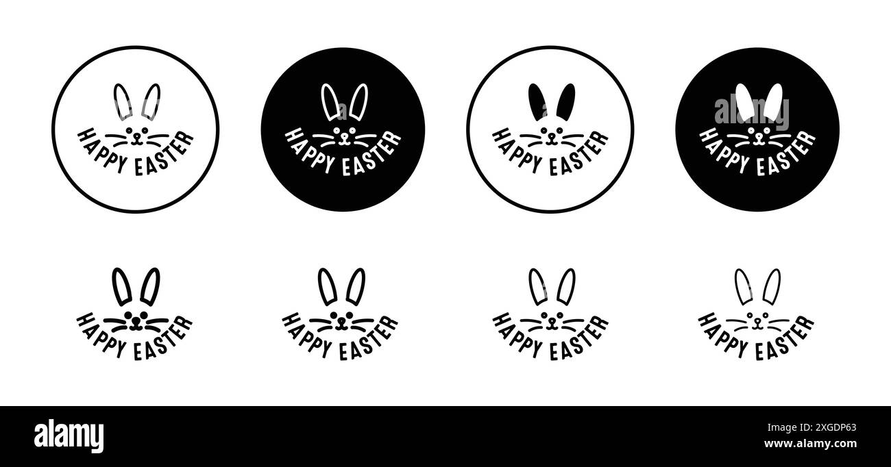 Easter bunny icon vector logo set collection for web app ui Stock ...