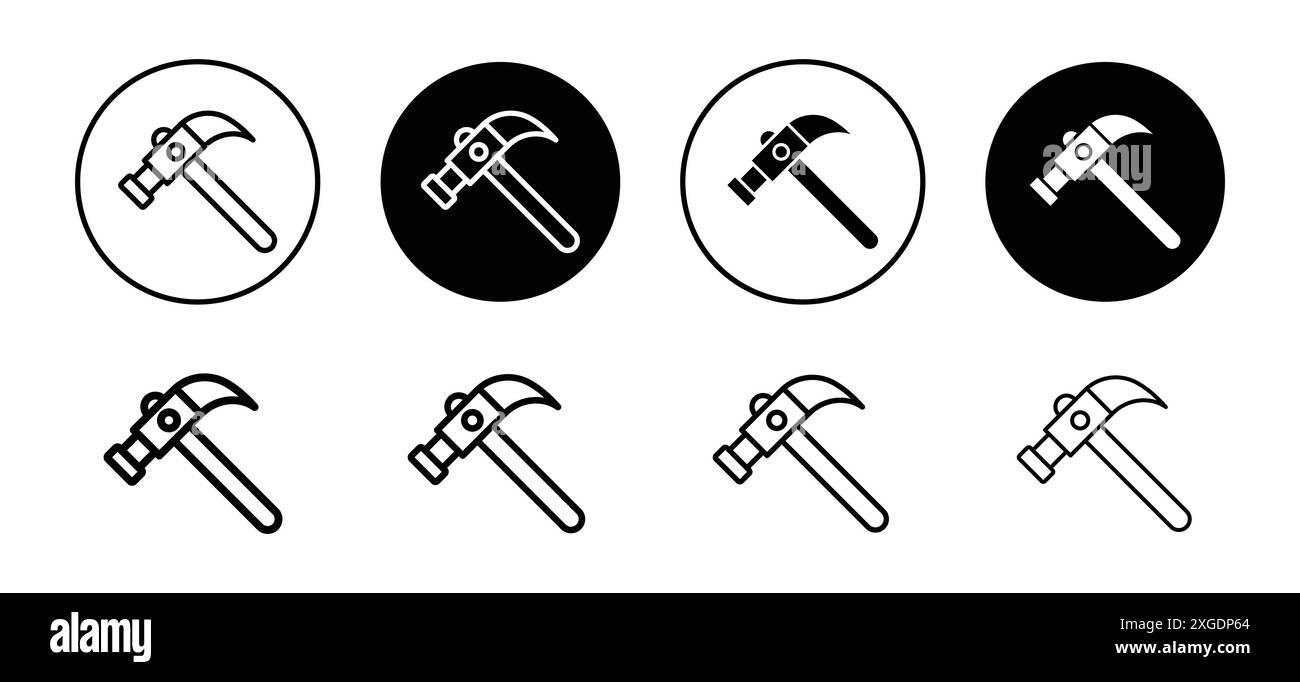 Hammer icon vector logo set collection for web app ui Stock Vector ...