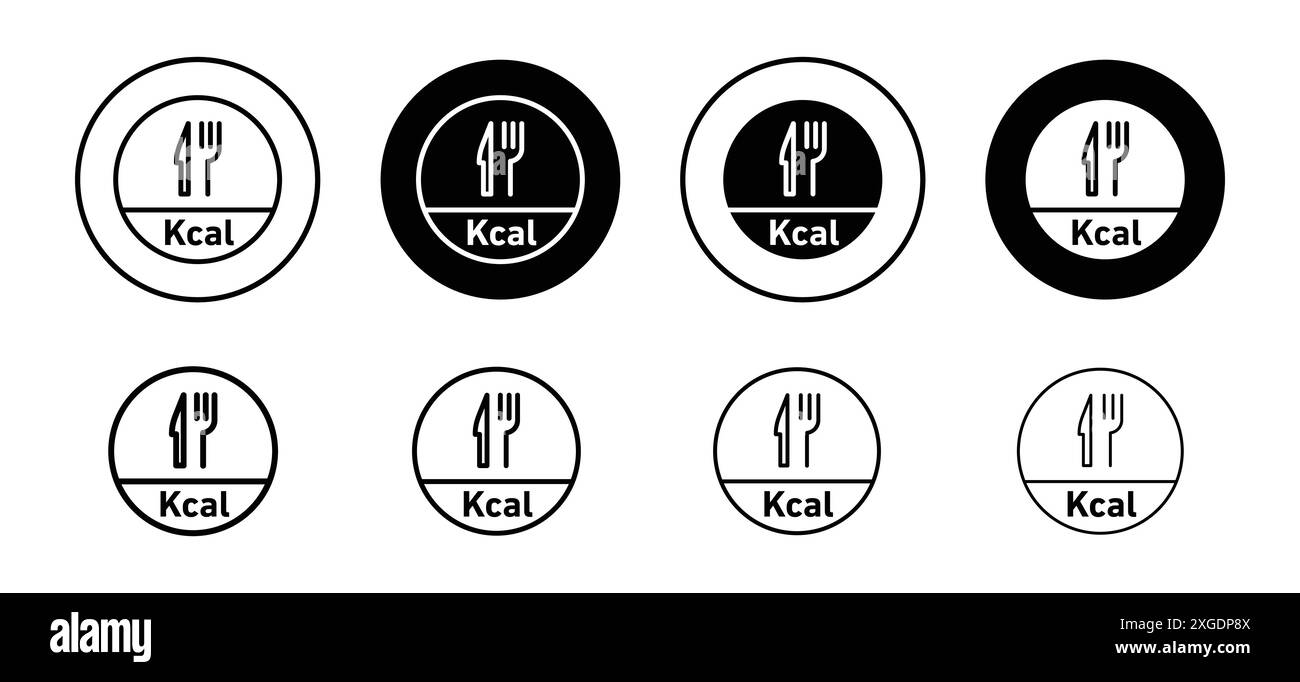 Kcal icon vector logo set collection for web app ui Stock Vector Image ...