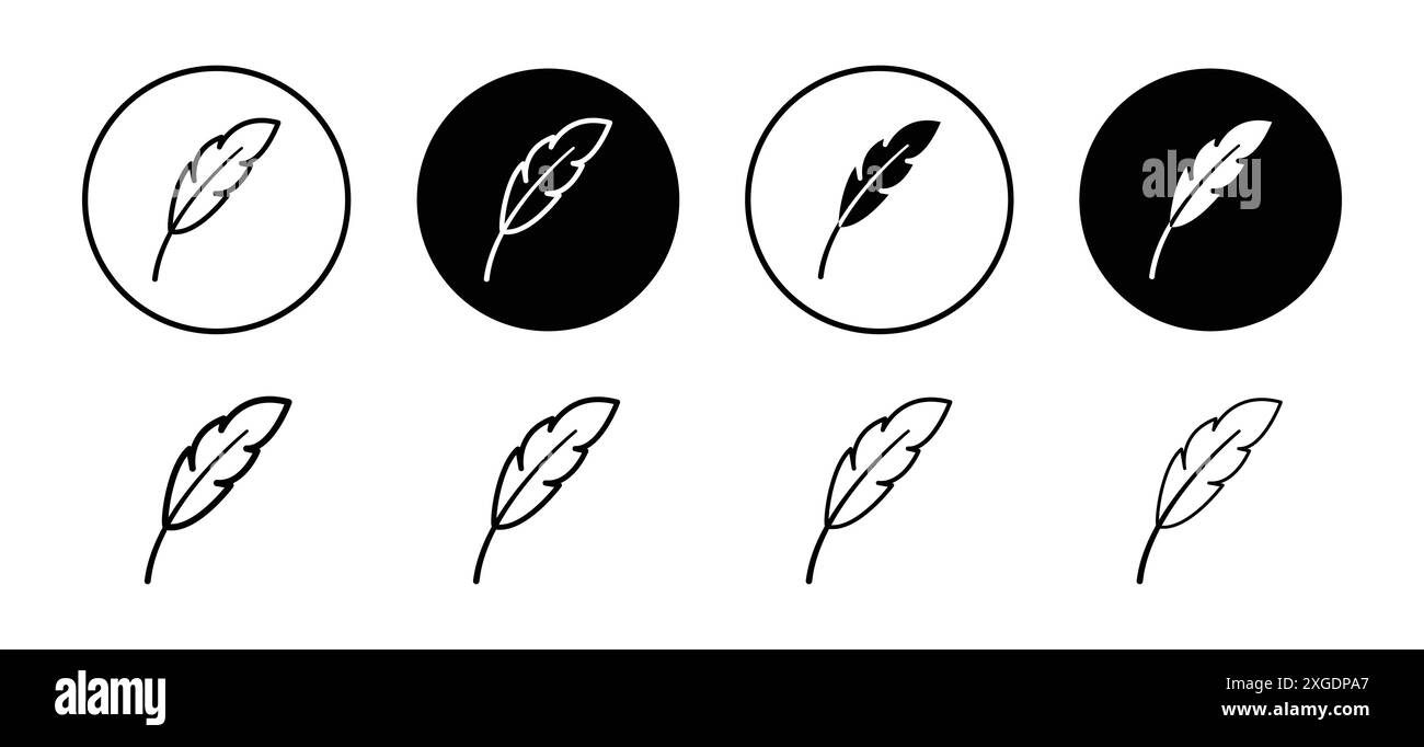 Feather icon vector logo set collection for web app ui Stock Vector ...