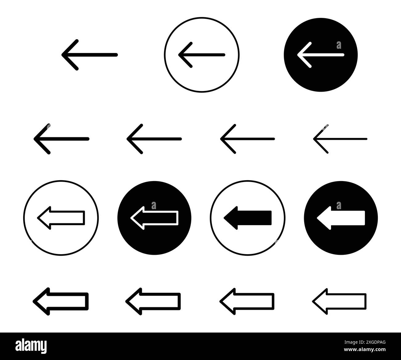 Left Arrow vector logo set collection for web app ui Stock Vector Image ...