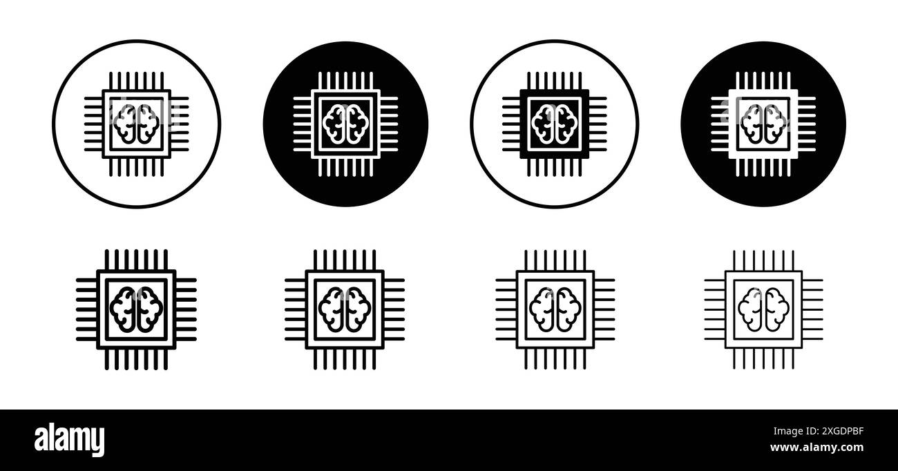 Intelligent System Icon Vector Logo Set Collection For Web App Ui Stock