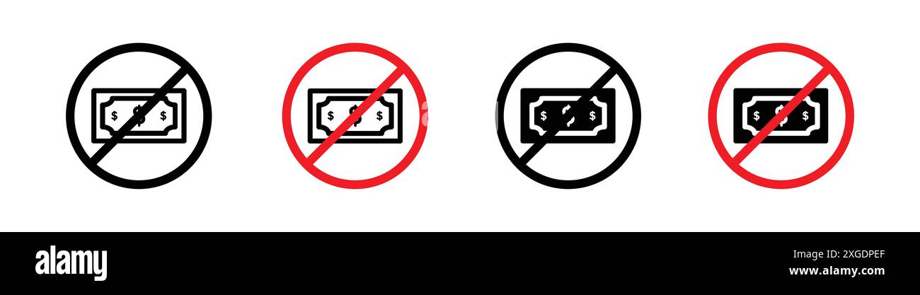 No money icon (2) vector logo set collection for web app ui Stock ...