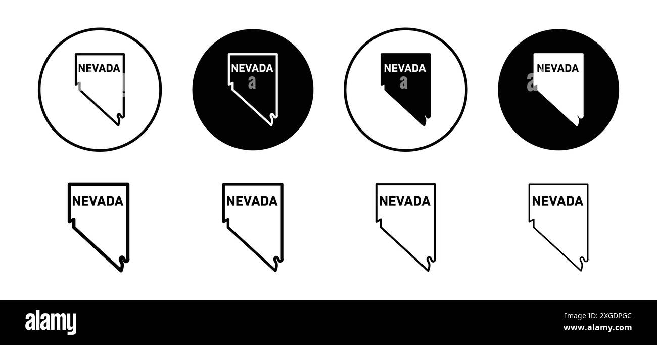 Nevada map icon vector logo set collection for web app ui Stock Vector Image & Art - Alamy
