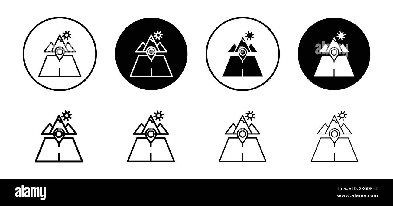 Navigation road trip icon vector logo set collection for web app ui ...