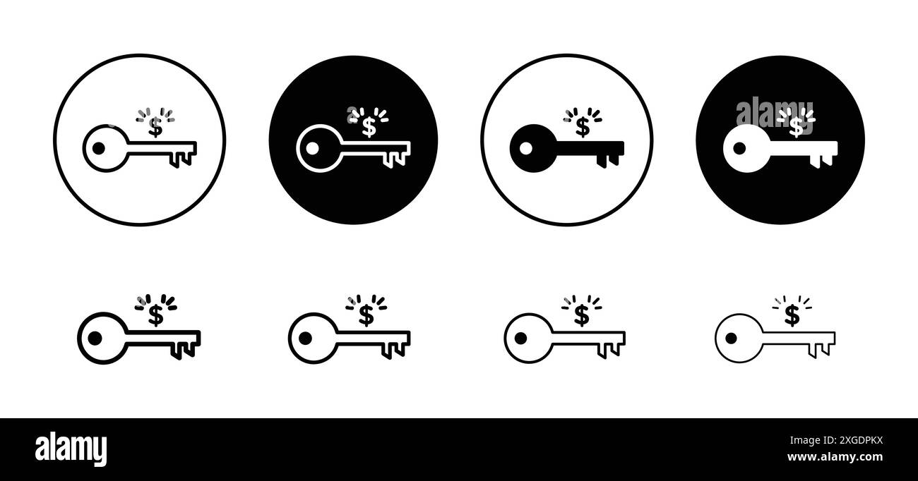Key to success icon vector logo set collection for web app ui Stock ...