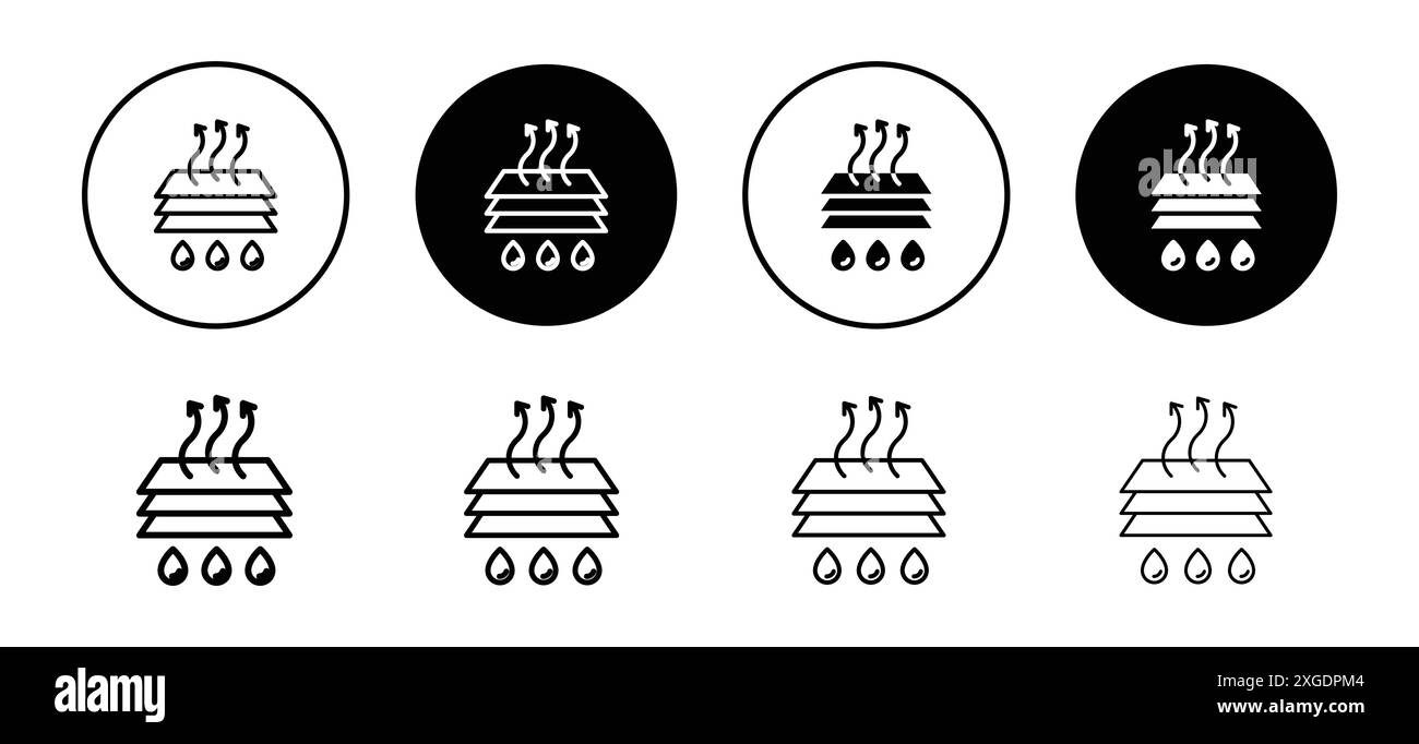 Moisture wicking icon vector logo set collection for web app ui Stock ...