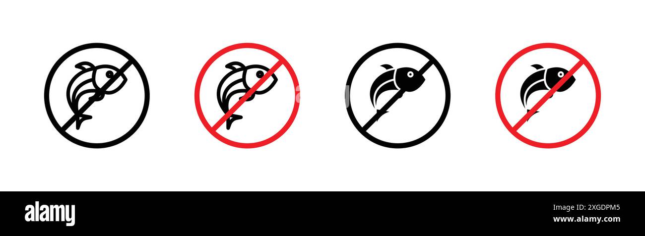 No fish icon vector logo set collection for web app ui Stock Vector ...