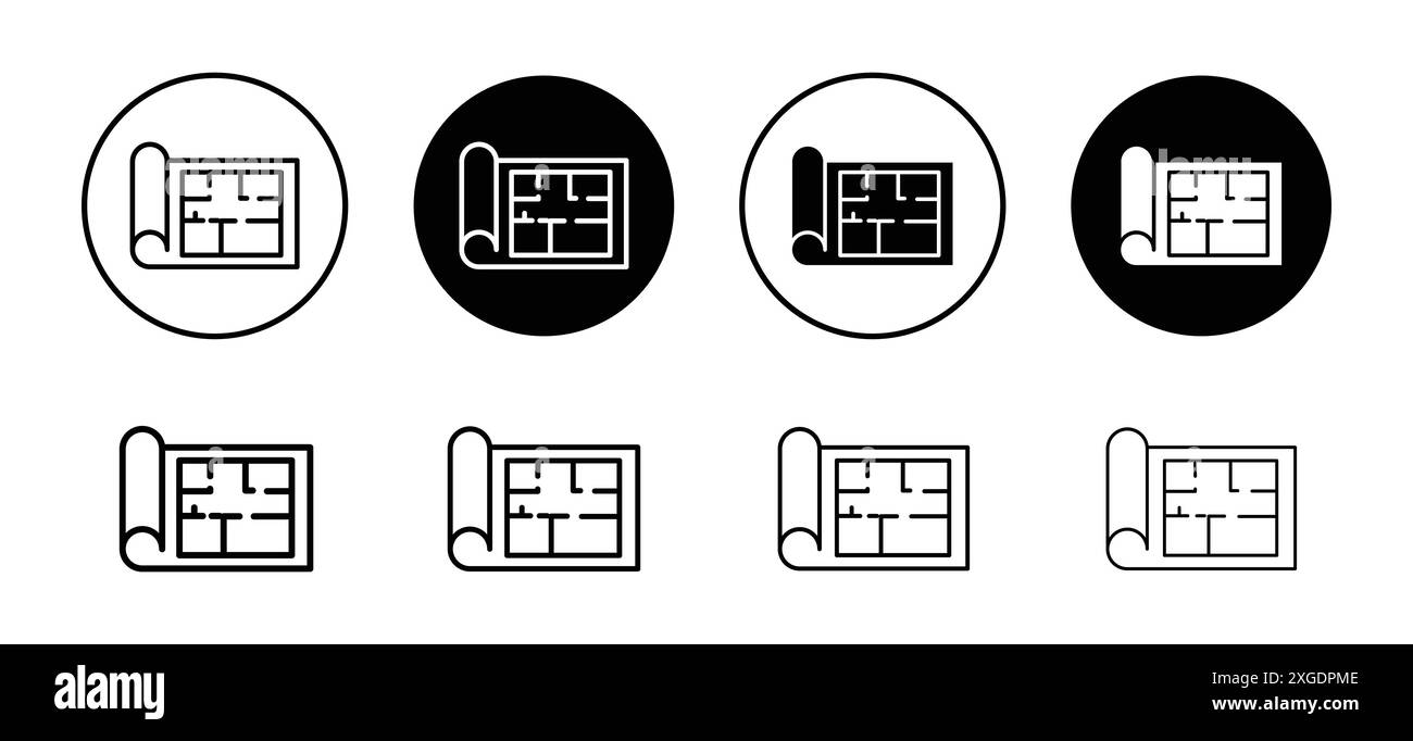 House Plan Icon Vector Logo Set Collection For Web App Ui Stock Vector