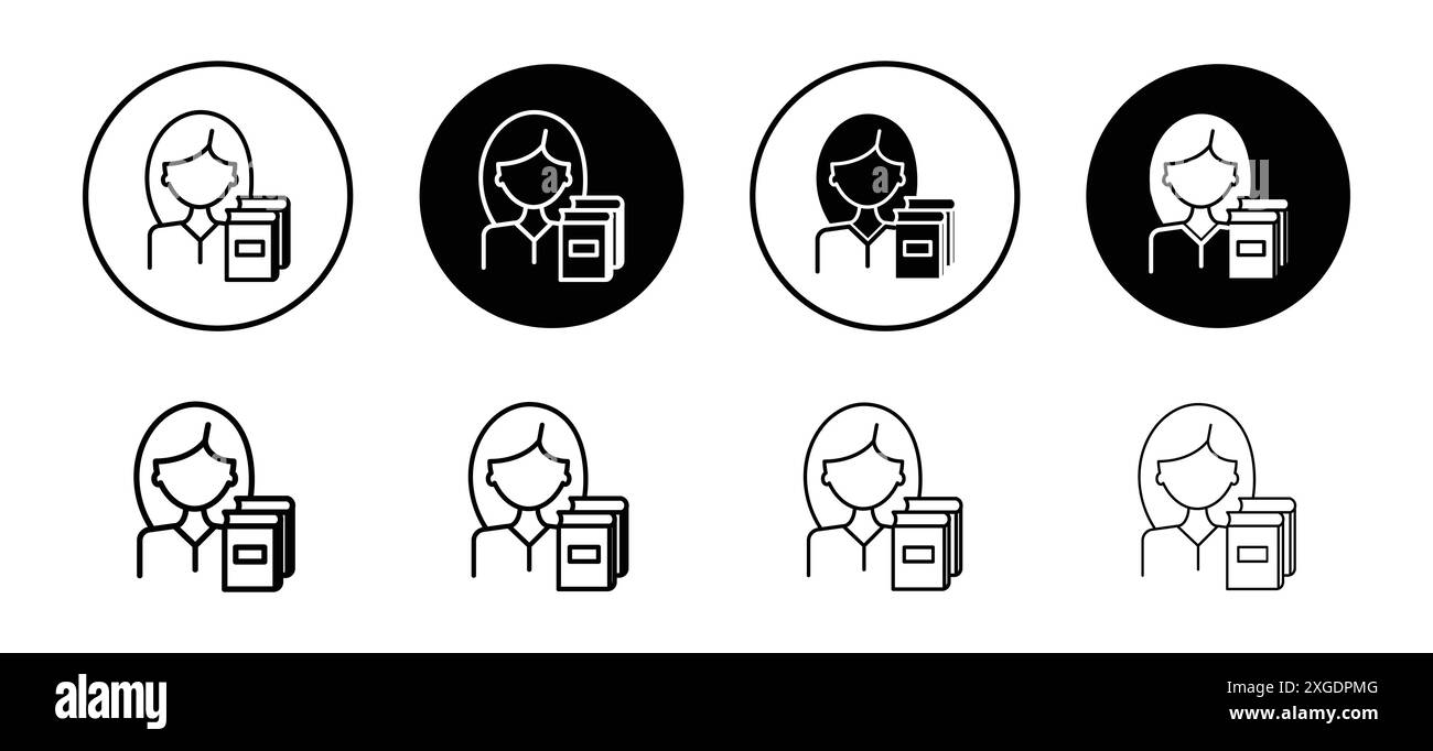 Librarian icon vector logo set collection for web app ui Stock Vector ...