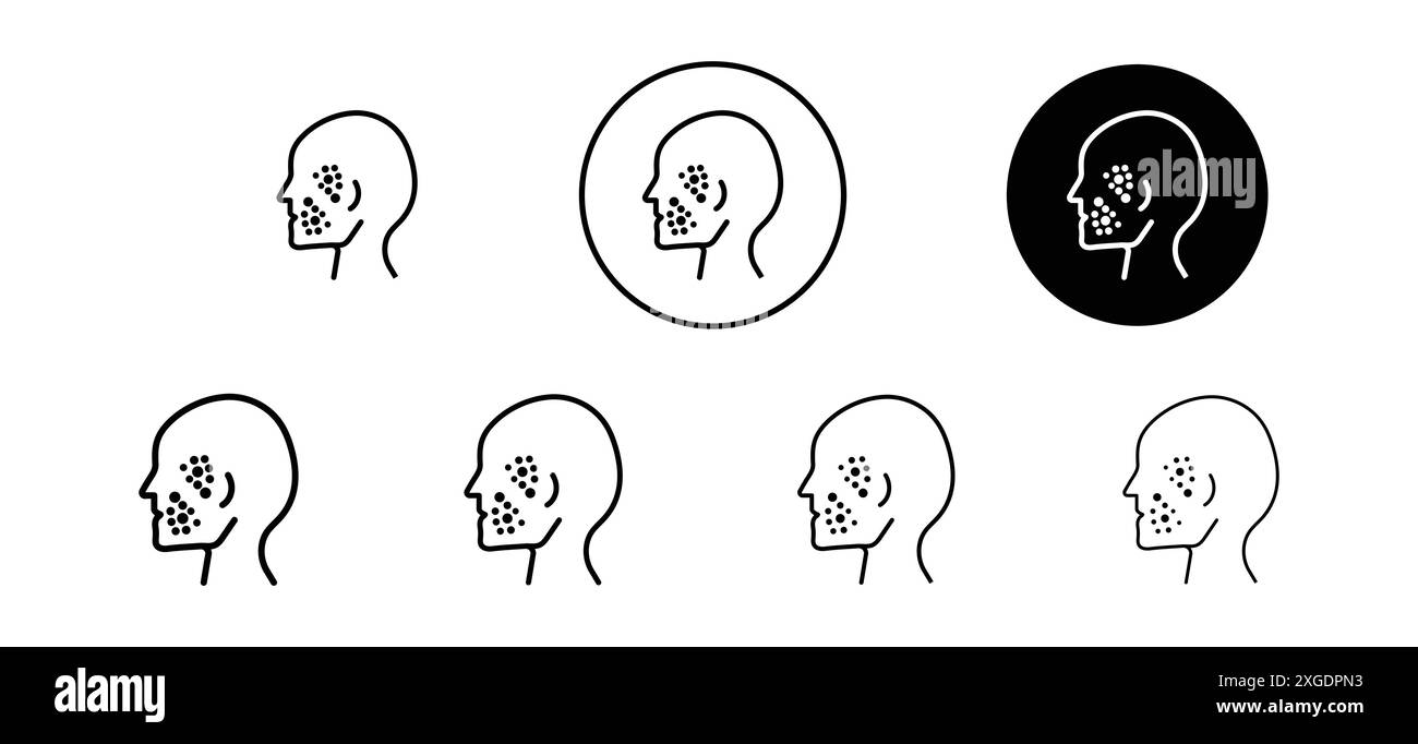 Man acne on face icon vector logo set collection for web app ui Stock ...