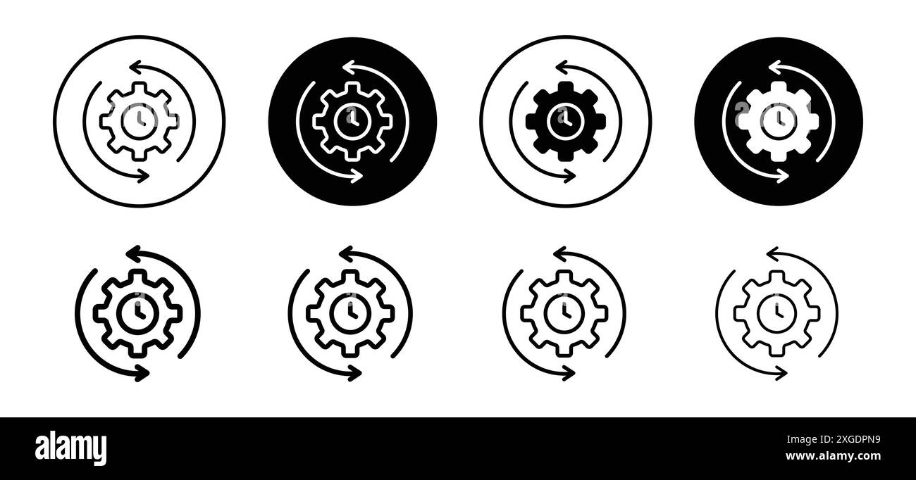 Productivity and efficiency icon vector logo set collection for web app ...