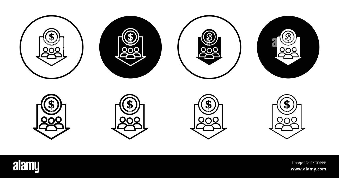 Reduce labor costs icon vector logo set collection for web app ui Stock ...