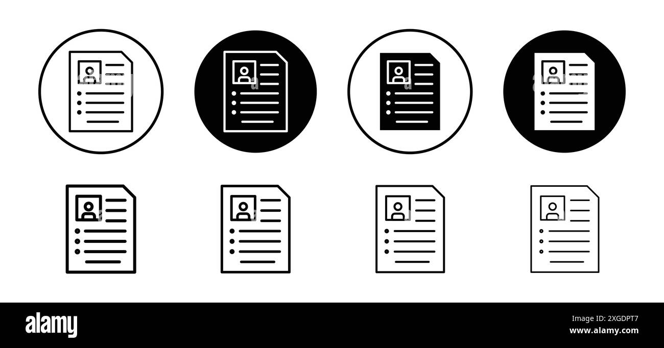 Resume icon vector logo set collection for web app ui Stock Vector ...