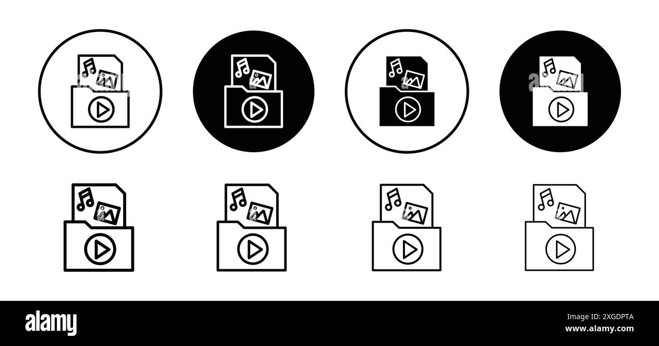 Multimedia Files Icon Vector Logo Set Collection For Web App Ui Stock Vector Image And Art Alamy