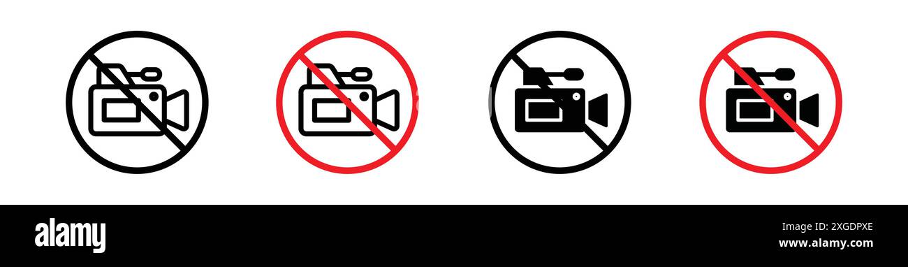 No recording icon vector logo set collection for web app ui Stock ...