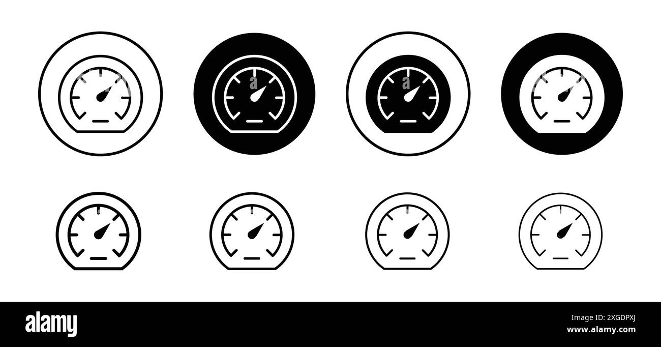 Speedometer icon vector logo set collection for web app ui Stock Vector ...