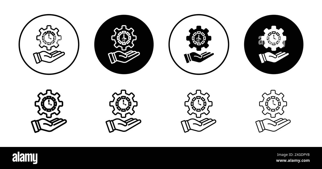 Time management icon (2) vector logo set collection for web app ui ...