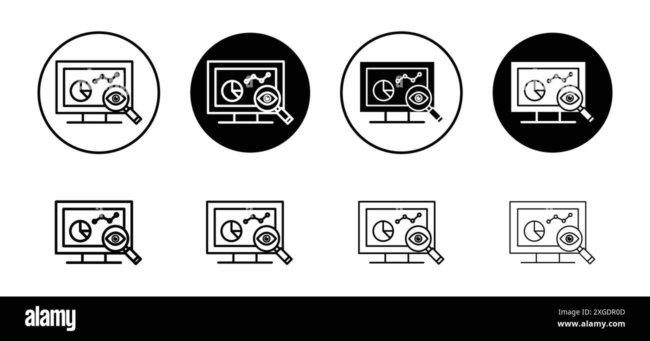 Monitoring icon vector logo set collection for web app ui Stock Vector ...